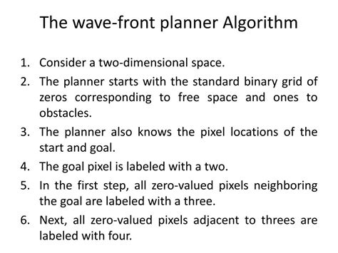Ppt Project On Implementation Of Wave Front Planner Algorithm