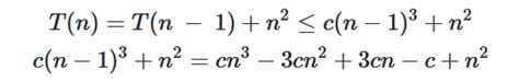 Time Complexity Solving Recurrence Tn Tn 1 N2 Substitution