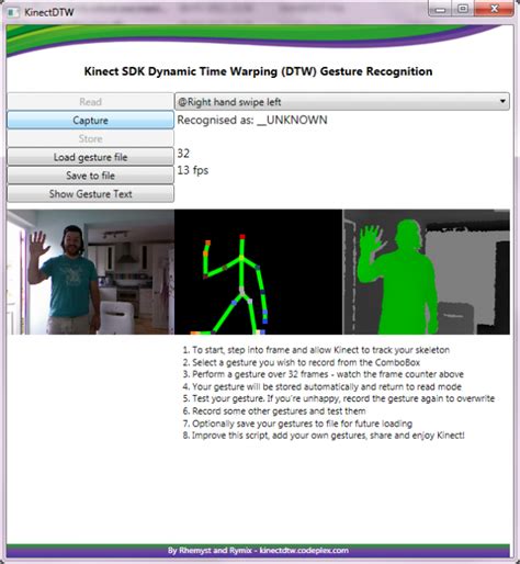 C Gesture Recognition Algorithm Kinect Stack Overflow