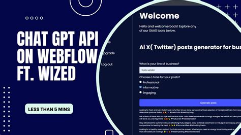 Chat Gpt 35 Api Integration On Webflow With Wized 20 2024 Youtube