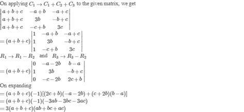 using properties of determinants prove that 3a a b a c la b 3b c