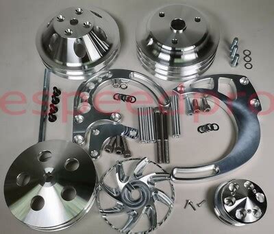 Small Block Chevy 283 350 400 Sbc V Belt Pulley And Bracket Kit Power