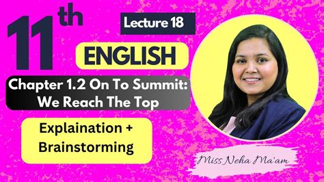 class 11 english section 1 2 on to the summit maharashtra board miss neha ma am l18