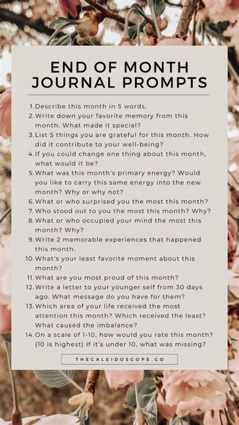 End Of Month Self Reflection Journal Prompts Journal Writing Prompts Journal Prompts August