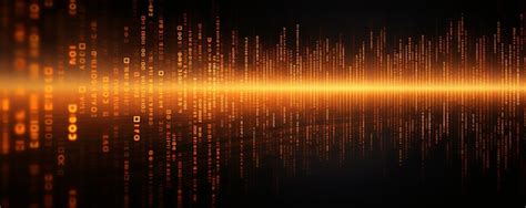 Orange Binary Code On Dark Creating An Atmosphere Of Data Technology
