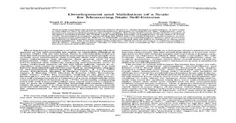 Pdf Development And Validation Of A Scale For Measuring And Validation Of A Scale For