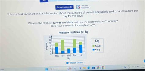 solved bookwork code 6a not allowed calculator this stacked bar chart