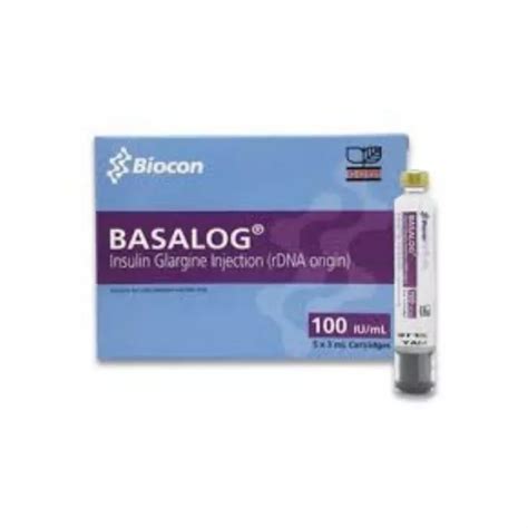 Basalog 100 Iu Ml Injection Insulin Glargine Lantus