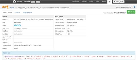 Insert Into Hive Using Odbc Driver Query Keeps R Cloudera