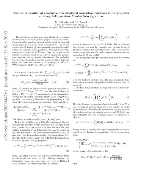 pdf efficient calculation of imaginary time displaced correlation