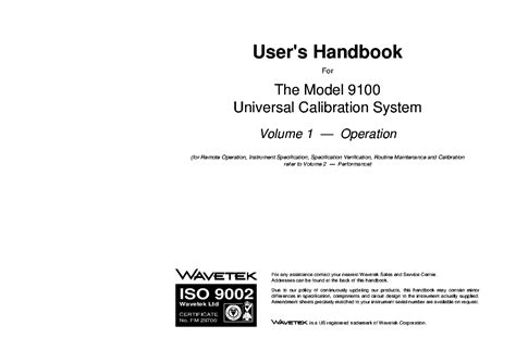 Wavetek 9100 Vol1 Universal Calibrator System 1998 Sm Service Manual Download Schematics