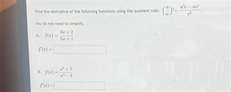Solved Find The Derivative Of The Following Functions Using Chegg