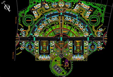 مراکز و مجموعه های اقامتی ، هتل ، تفریحی و توریستی دانلود پلان اتوکد اقامتگاه تفریحی توریستی Dwg