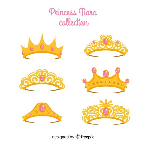 Premium Vector Golden Princess Tiara Collection