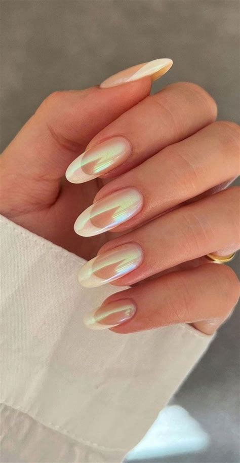 45 Glazed Donut Nails To Try Yourself Chrome French Tips Gel