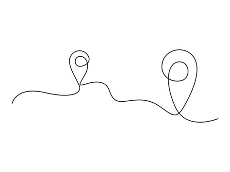 premium vector continuous line drawing of path and location pointers pin road icon delivery
