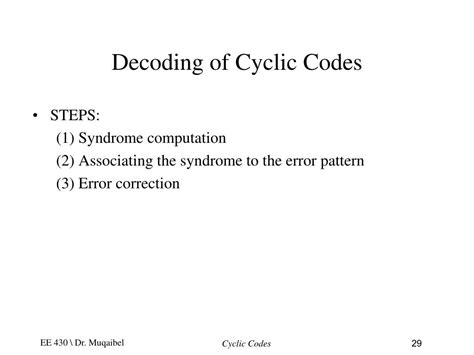 Ppt Cyclic Codes Powerpoint Presentation Free Download Id842764