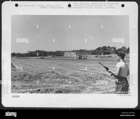 View Of Cub Field Number 7 Under Construction For 163rd Liaison Squadron 10th Army Okinawa