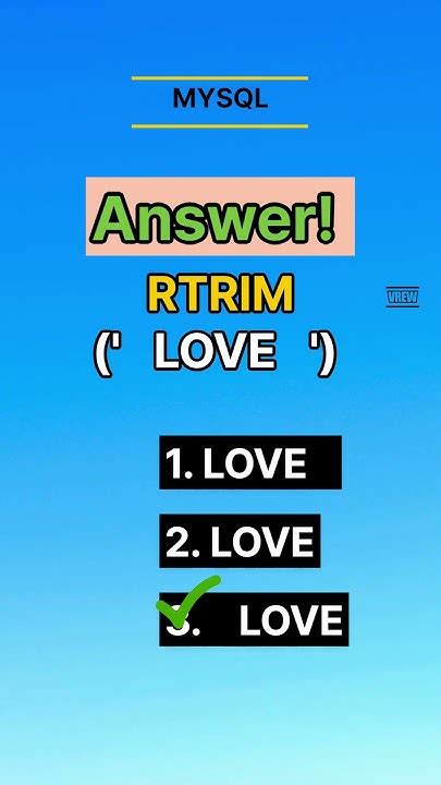Lets Learn About Sql Rtrim Function Quiz Sql Maths Sqldevelopment Sqljoins Youtube