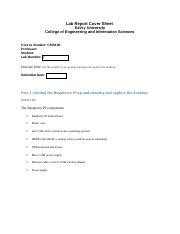 CEIS100 W3 LabReport22 Docx Lab Report Cover Sheet DeVry University College Of Engineering And