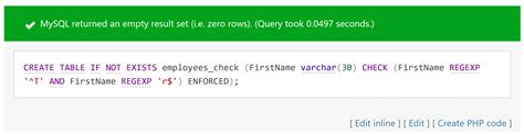 perfectly valid check constraint on mysql query throws a validation