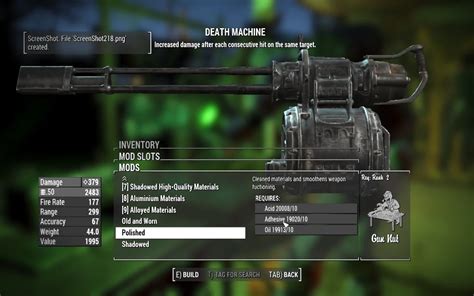Minigun Overhaul At Fallout 4 Nexus Mods And Community
