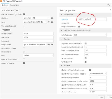understanding post process and zero rpm with multiple toolpaths