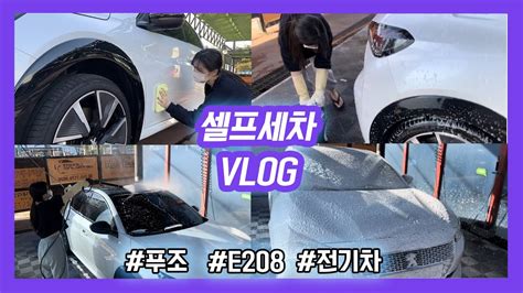 여자 셀프 세차 브이로그ㅣ홍조 겨울 준비ㅣ전기차 손세차ㅣ푸조 E 208 Gt Lineㅣpeugeotㅣ페인트 클렌저로 푸조 로고 지워버리기 Youtube