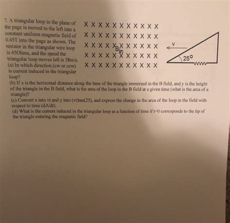 Solved A Triangular Loop In The Plane Of X XXXXXXXX X X Chegg Com