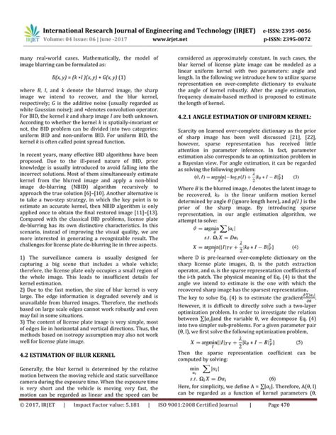 Deblurring Of License Plate Image Using Blur Kernel Estimation Pdf Photo Editing Software