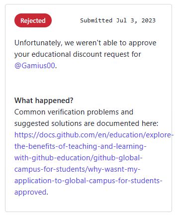 GitHub Student Pack Rejection Community Discussion GitHub