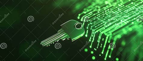 A Digital Key With Glowing Design Symbolizes Security And Technology Stock Image Image Of