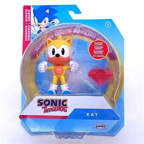 Sonic The Hedgehog Ray Action Figure 4 Inch With Red Chaos Emerald 1