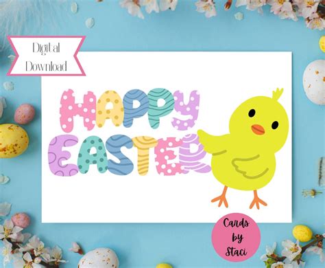 Printable Easter Greeting Card Instant Download 7x5 Inch Cards For Easter Easter Card Download