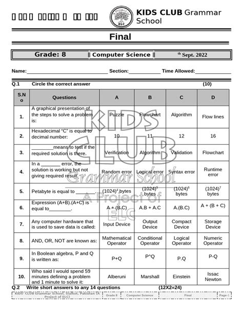 Computer Science Grade 8 Final Pdf Algorithms Byte