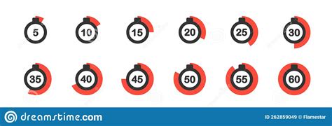 A Set Of Timers Simple Vector Icons Clock Stopwatch Stock Vector Illustration Of Stopwatch