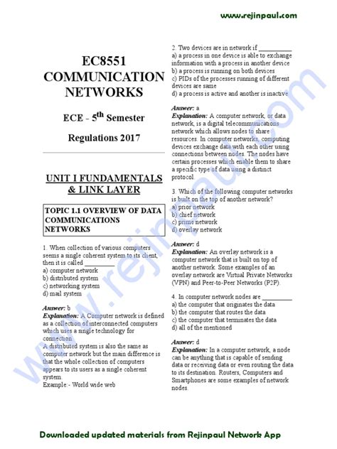 Ec8552 Computer Architecture And Organization Pdf Internet Protocol