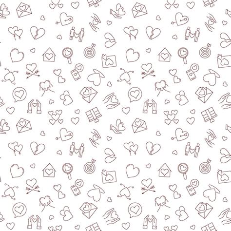 Premium Vector Vector Love Linear Concept Seamless Pattern