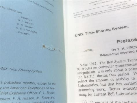 1978 Bell System Technical Journal Unix Computer Vol 57 6 Pt 2 Pb Atandt Rare 1841006440
