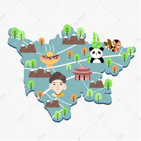 四川旅游地图素材图片免费下载 千库网