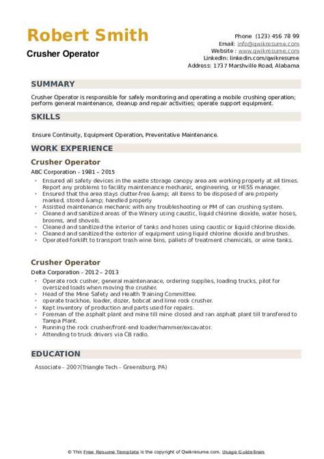 Top 10 Crusher Operator Interview Questions And Answers Bank2home