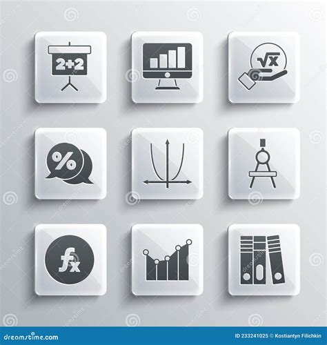 Set Graph Schedule Chart Diagram Office Folders Drawing Compass Function Mathematical