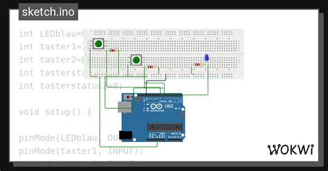 led mit 2 tastern wokwi esp32 stm32 arduino simulator