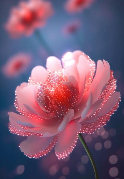 Premium Ai Image A Pink Flower With Tiny Beads On It