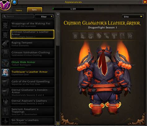 A Preview Of All Gladiator And Elite Pvp Sets In Dragonflight Pvp