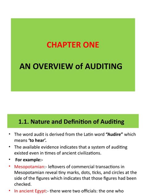 Audit 1 Chapter 1 Pdf Audit Financial Audit