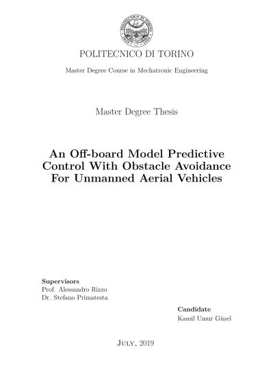 Discussion An Off Board Model Predictive Control With Obstacle Avoidance For Unmanned Aerial