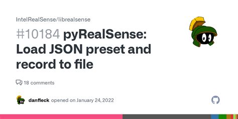 Pyrealsense Load Json Preset And Record To File Issue Intelrealsense Librealsense