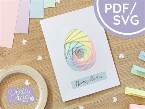 Easter Egg Iris Folding Pattern Pdf And Svg Beginner Easter Etsy