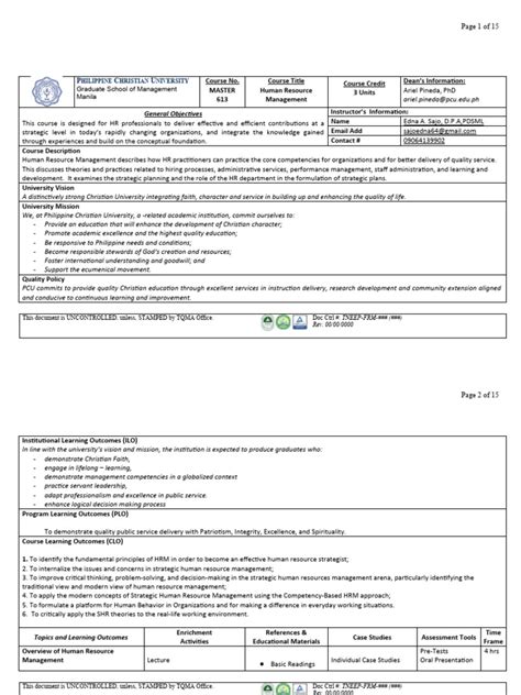 Tneep Integrated Syllabi Template Obedized 3 Pdf Human Resource